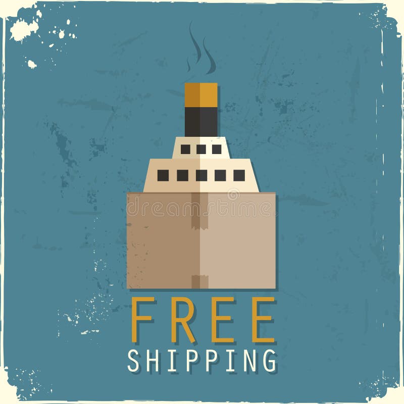 Cargo Ship Made of Cardboard Box Stock Vector - Illustration of ...