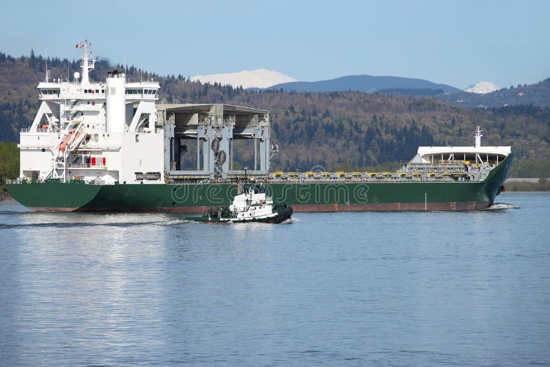 Cargo Ship & the Port of Longview WA. Stock Photo - Image of columbia ...