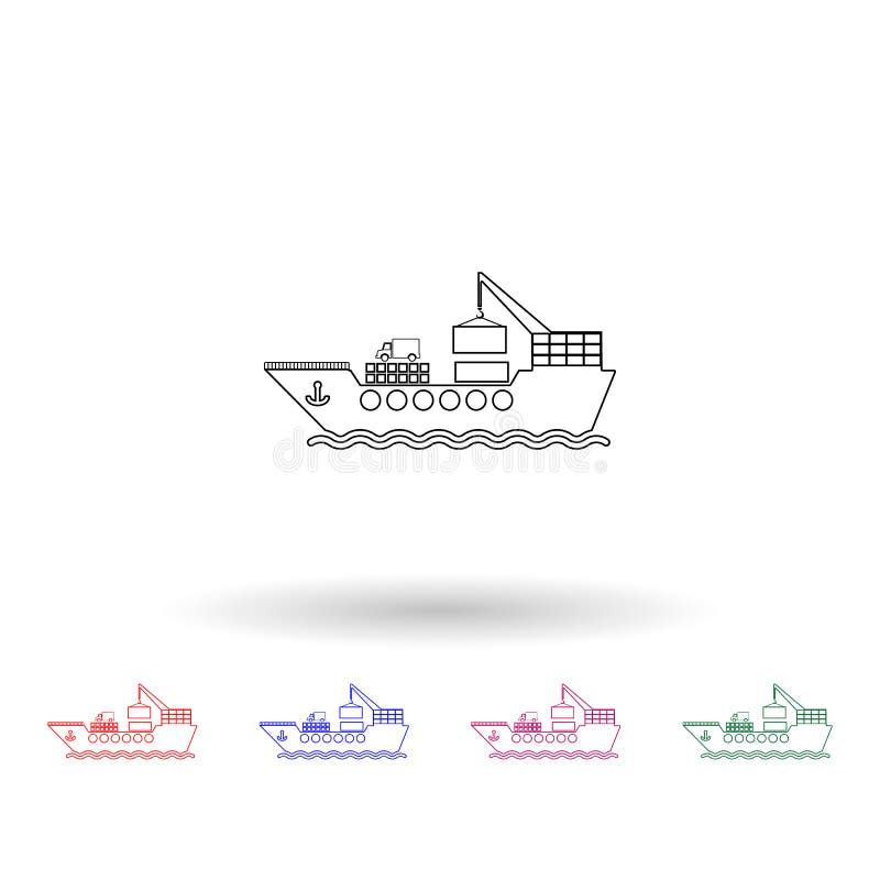 Cargo Ship during Loading Icon. Detailed Set of Ship Icons. Premium ...