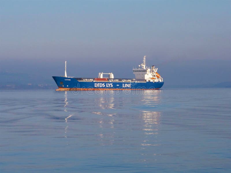 Cargo ship on the ocean stock image. Image of foreground - 197051845