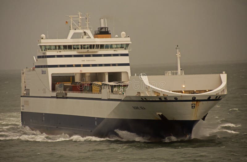 Cargo Ship on the Ocean editorial stock image. Image of equipment ...