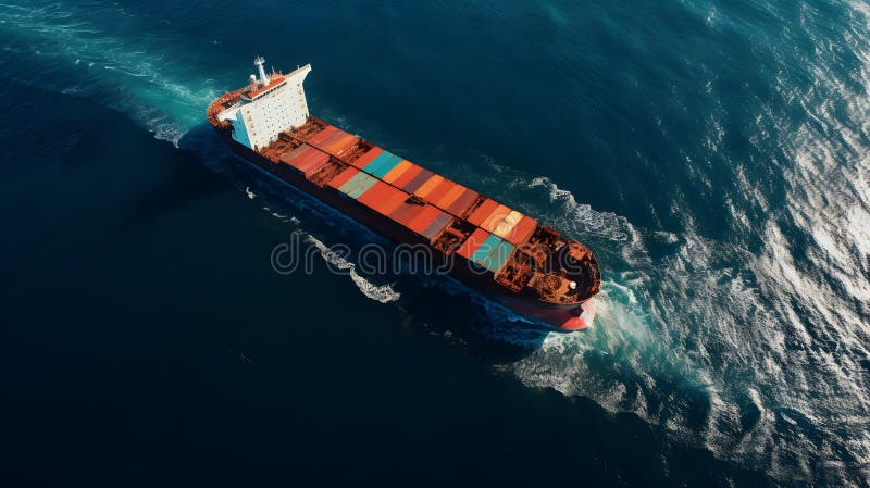 Cargo Ship in the Ocean. Neural Network AI Generated Stock Image ...
