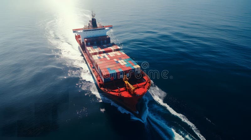 Cargo Ship in the Ocean. Neural Network AI Generated Stock Photo ...