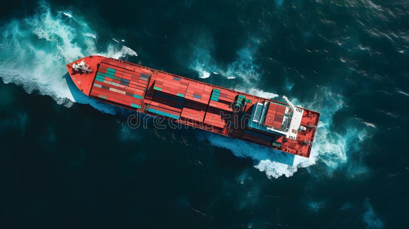 Cargo Ship in the Ocean. Neural Network AI Generated Stock Image ...