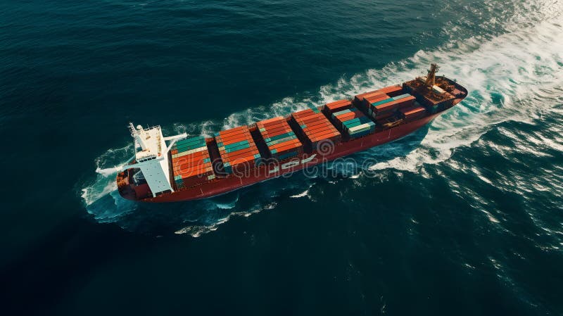 Cargo Ship in the Ocean. Neural Network AI Generated Stock Photo ...