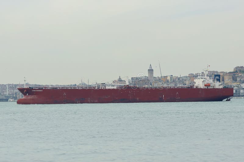 10-04-2024 Istanbul-Turkey: Cargo Ship Passing through the Bosphorus ...