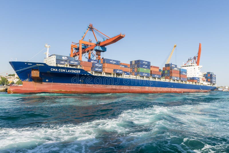 Cargo Ship in the Port of Istanbul. Editorial Image - Image of cargo ...