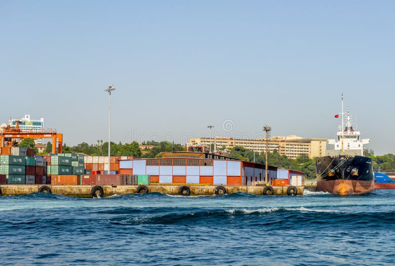 Cargo Ship in the Port of Istanbul. Editorial Stock Photo - Image of ...