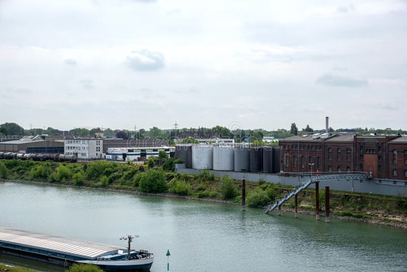 Cargo Ship in Port, River Transport Stock Photo - Image of container ...