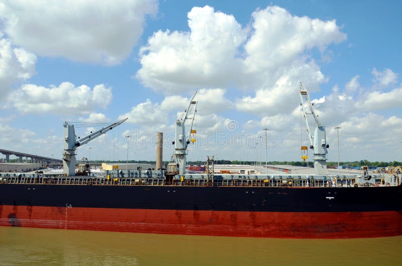 Cargo Ship in the Port of Savannah, Georgia. Stock Image - Image of ...
