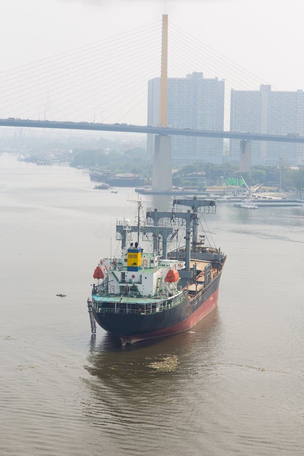 Cargo ship at the port stock image. Image of boat, dock - 49486641