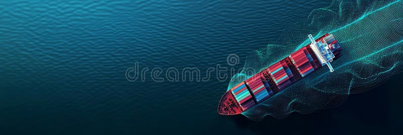 Cargo Ship with Radar and Antenna Signal for Technology Communication ...