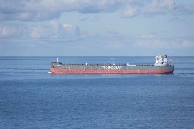 Cargo Ship Sailing through the Calm Ocean. Editorial Photography ...
