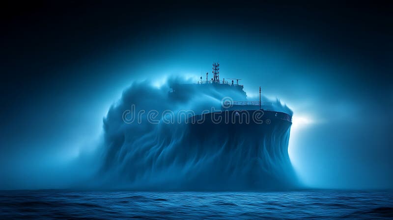 Cargo Ship Sailing through Dramatic Ocean Waves Stock Image - Image of ...
