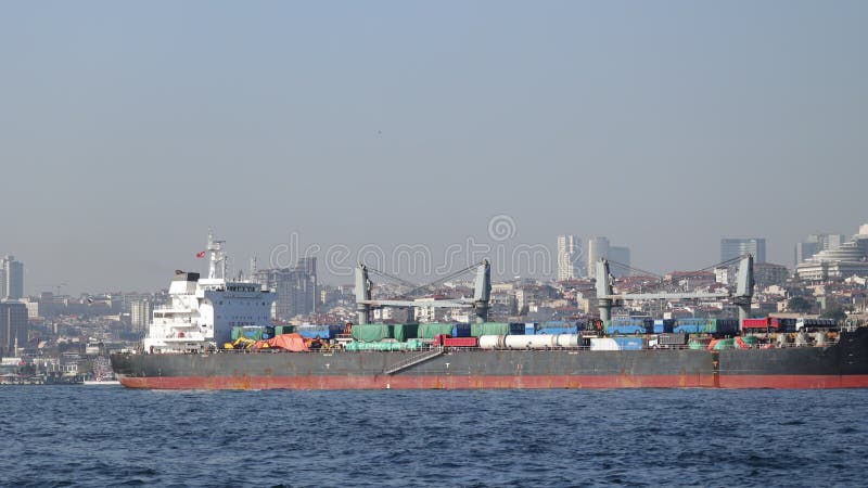 Ship Container Ship Carries Cargo, Logistics and Delivery of Goods ...