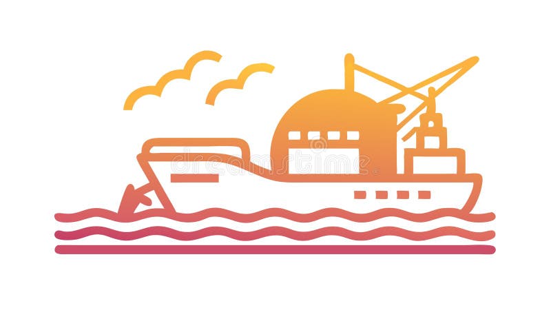 Cargo Ship at Sea, Logistics and Global Trade, Vector Design Generative ...