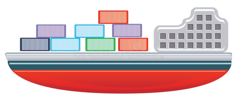 Cargo Ship, Shipment Flat Icons. Vector Illustration Stock Vector ...
