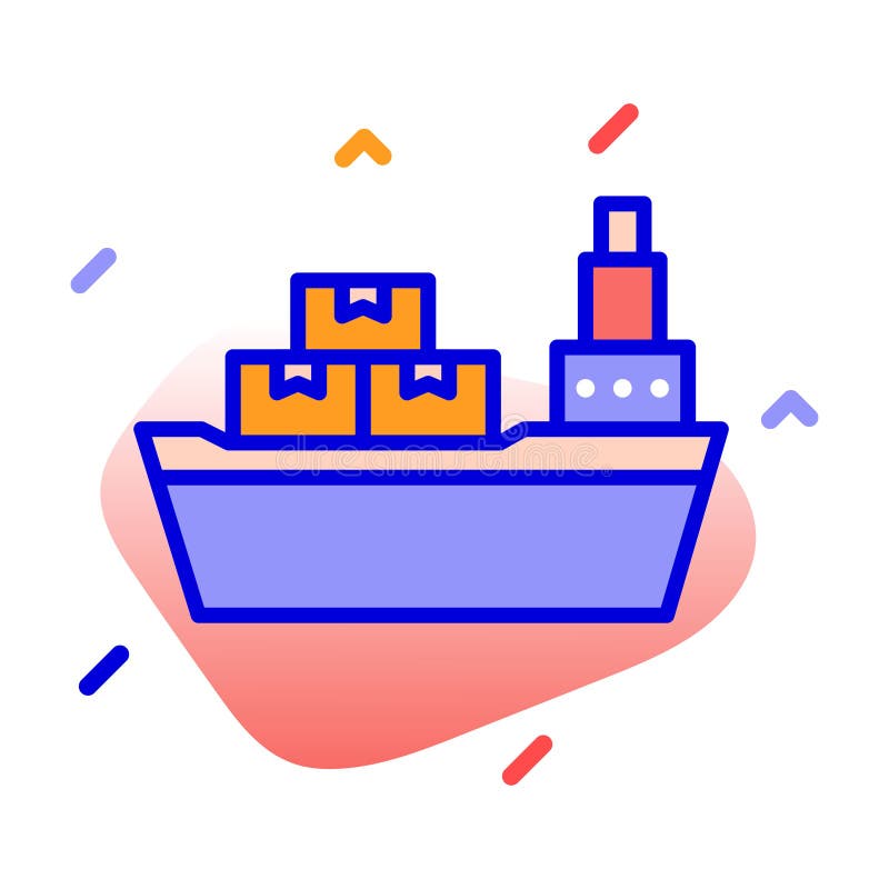 Cargo Ship, Shipping, Tanker, Transfer Fully Editable Vector Icon Stock ...