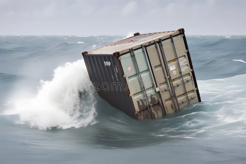 Cargo Ship Sinks at Sea. Wreck on the Coast Stock Image - Image of ...