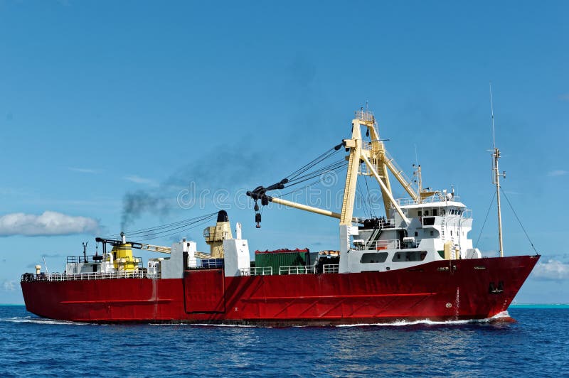 Cargo ship stock image. Image of small, light, ocean - 66093749
