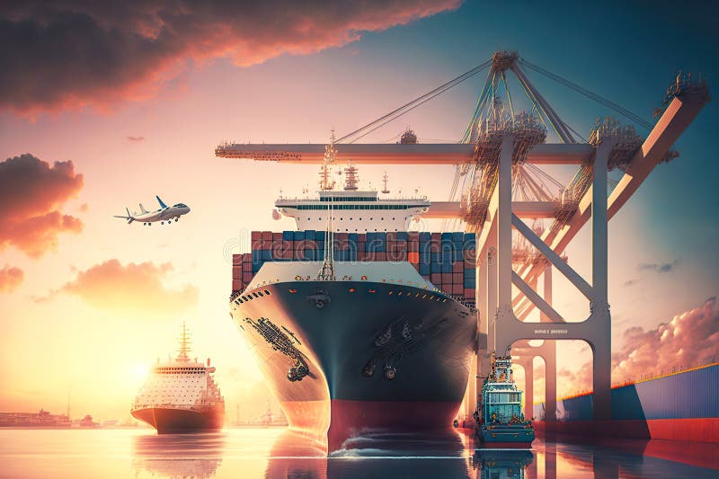 Cargo Ship Standing at Berth for Loading Containers for Export Stock ...