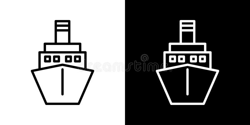 Cargo Ship Thin Line Vector Icon Set Stock Vector - Illustration of ...