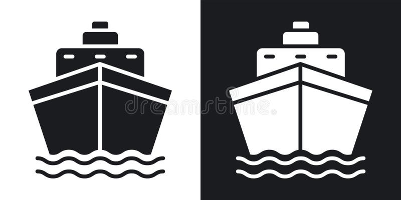 Cargo Ship Thin Line Vector Icon Set Stock Vector - Illustration of ...