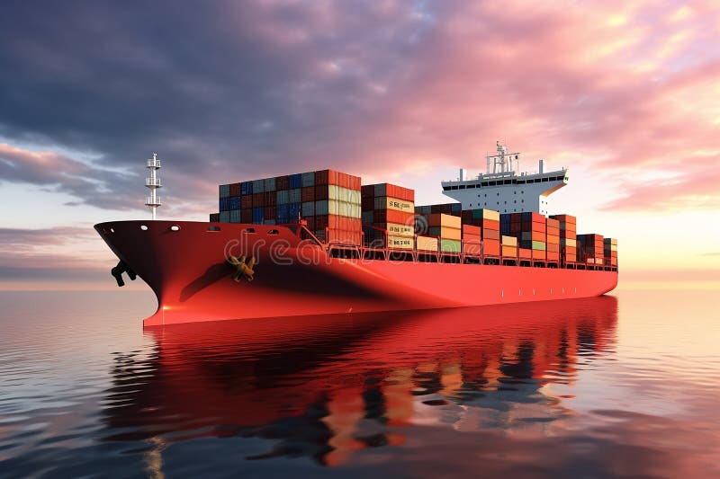 Cargo Ship Transportation and Logistic Import Export. Generative AI ...