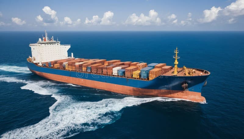 Cargo Ship Under Maintenance Stock Illustration - Illustration of ...