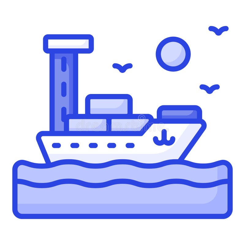 Cargo Ship Vector Design, Visually Perfect Icon of Freight Ship ...
