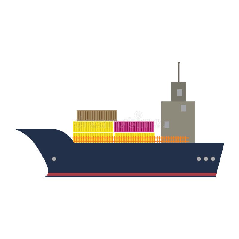 Cargo Ship. Vector Illustration Decorative Design Stock Vector ...
