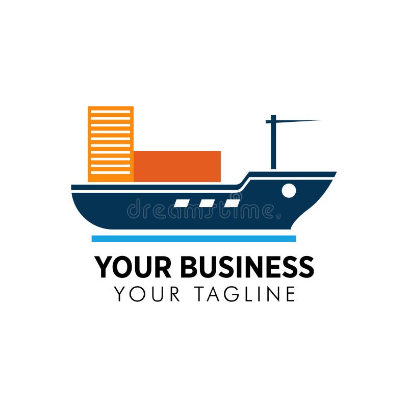 Cargo Ship Vector Logo Template Stock Illustration - Illustration of ...