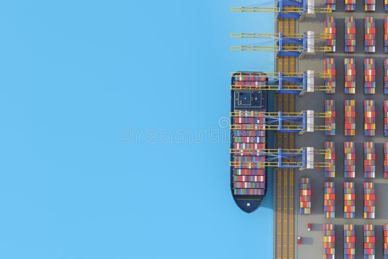 Cargo Ship or Vessel with Containers at Terminal Port Stock ...