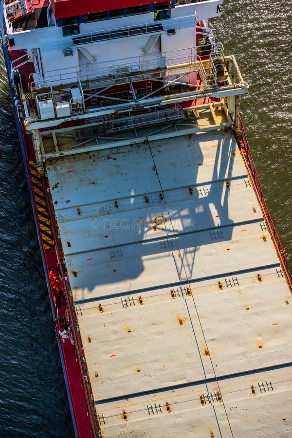 Cargo Ship Viewed from a Bridge.. Editorial Image - Image of nature ...