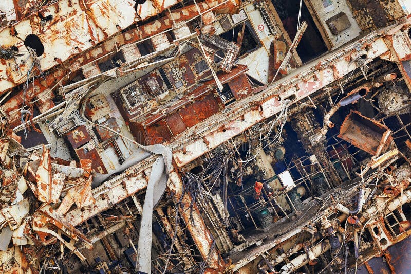 Cargo ship wreck stock image. Image of junk, engine - 130712919
