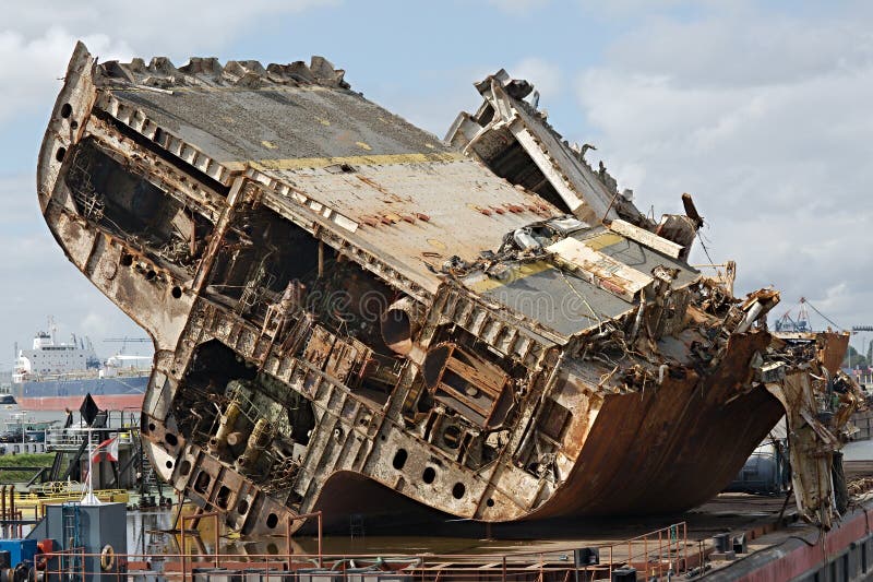 Cargo ship wreck stock image. Image of grungy, machinery - 78952929