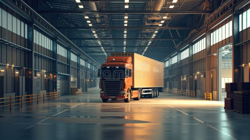 Cargo Shipment Loading for Truck at Warehouse. Warehousing Logistics ...