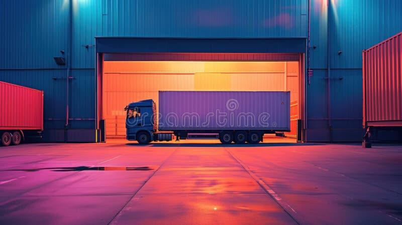 Cargo Shipment Loading for Truck at Warehouse. Warehousing Logistics ...