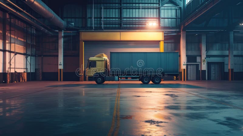 Cargo Shipment Loading for Truck at Warehouse. Warehousing Logistics ...