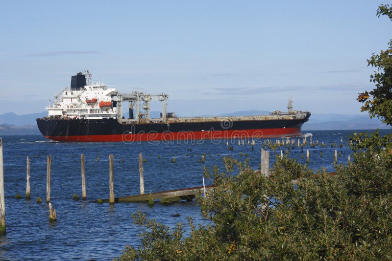 Cargo Ship & the Port of Longview WA. Stock Photo - Image of columbia ...