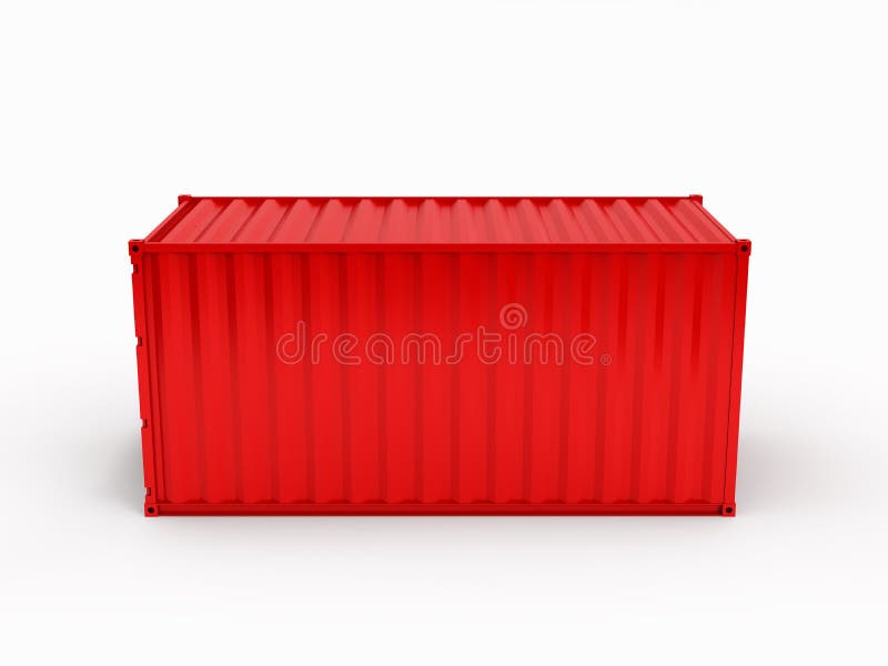 Cargo Shipping Container on White Background 3d Stock Illustration ...