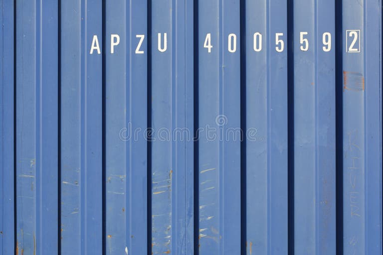 Cargo Shipping Container with Random White Letters Stock Photo - Image ...