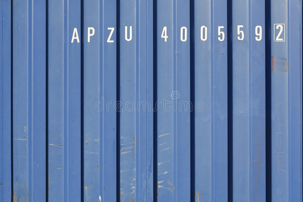 Cargo Shipping Container with Random White Letters Stock Photo - Image ...