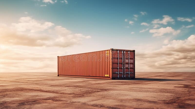 Cargo Shipping Container Working at Sea Port Logistic Busi. AI ...