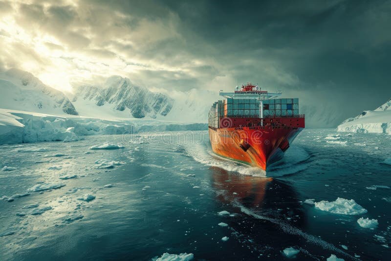 Cargo Shipping with Full Container. Business Logistics Import and ...