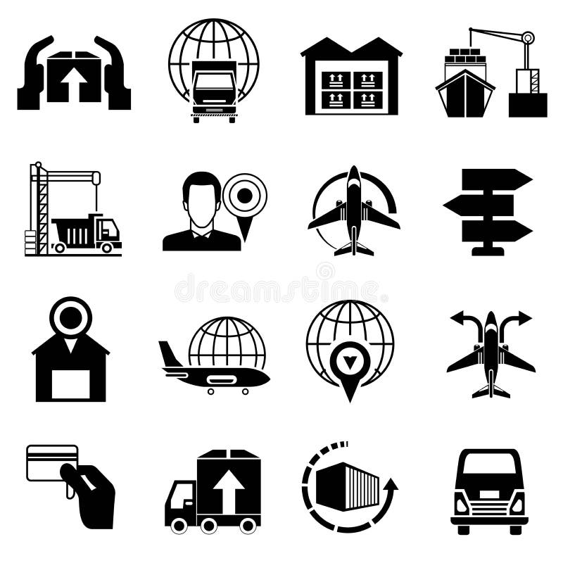 Cargo icons stock illustration. Illustration of icons - 57647846
