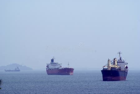 Cargo shipping at sea stock image. Image of offshore, cargo - 4292795