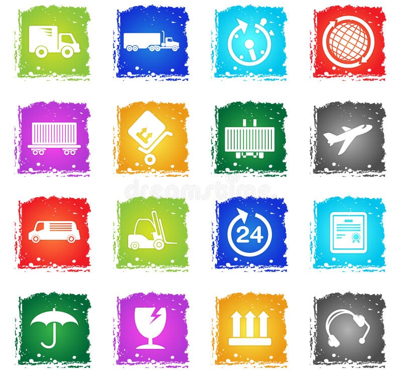 Cargo shipping symbols stock illustration. Illustration of cargo - 88097130