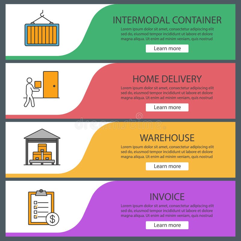 Cargo Container Set Templates Stock Illustrations – 270 Cargo Container ...
