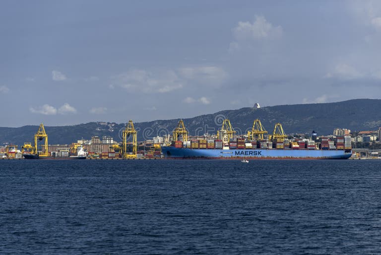 Cargo Ships Docked at Pier VII of the Port of Trieste Loading:unloading ...